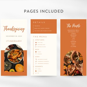 Thanksgiving Itinerary Template, Editable on Canva, Printable Editable ...