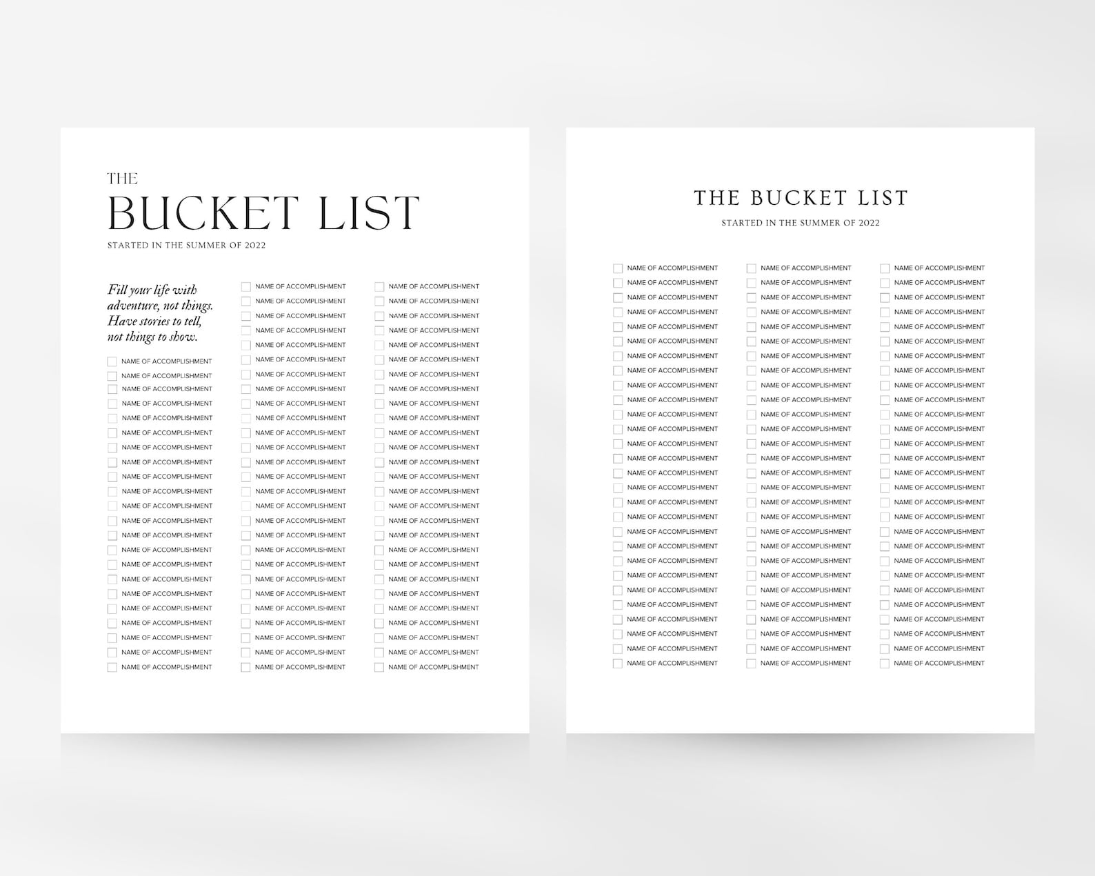 Bucket List Template, Printable Bucket List Edit on Canva, Instant ...