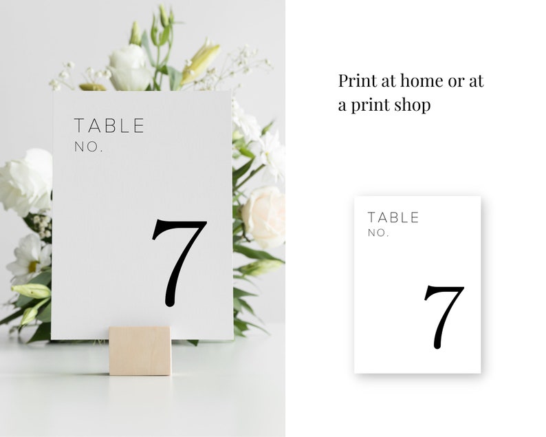 Modern Table Numbers, Printable Table Numbers, Digital Download ...