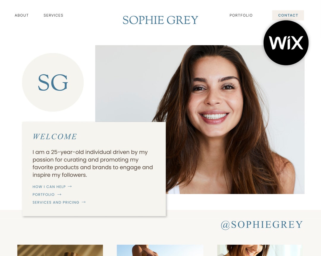 WIX Website Template for Social Media Marketing, Graphic Design ...