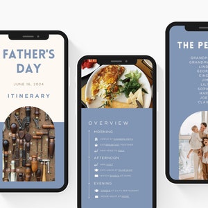 Father's Day Itinerary Template, Editable on Canva, Printable Editable ...