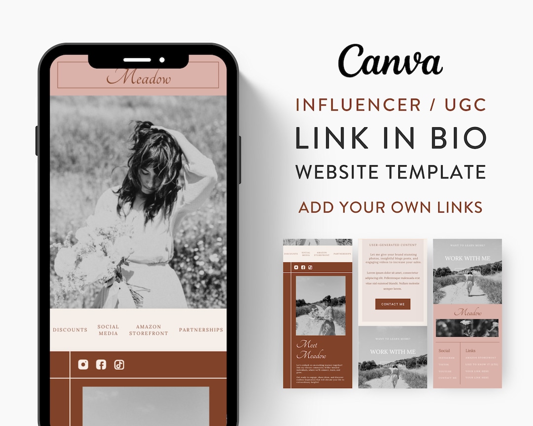 Canva Link in Bio Template for Social Media Marketing, Influencers ...