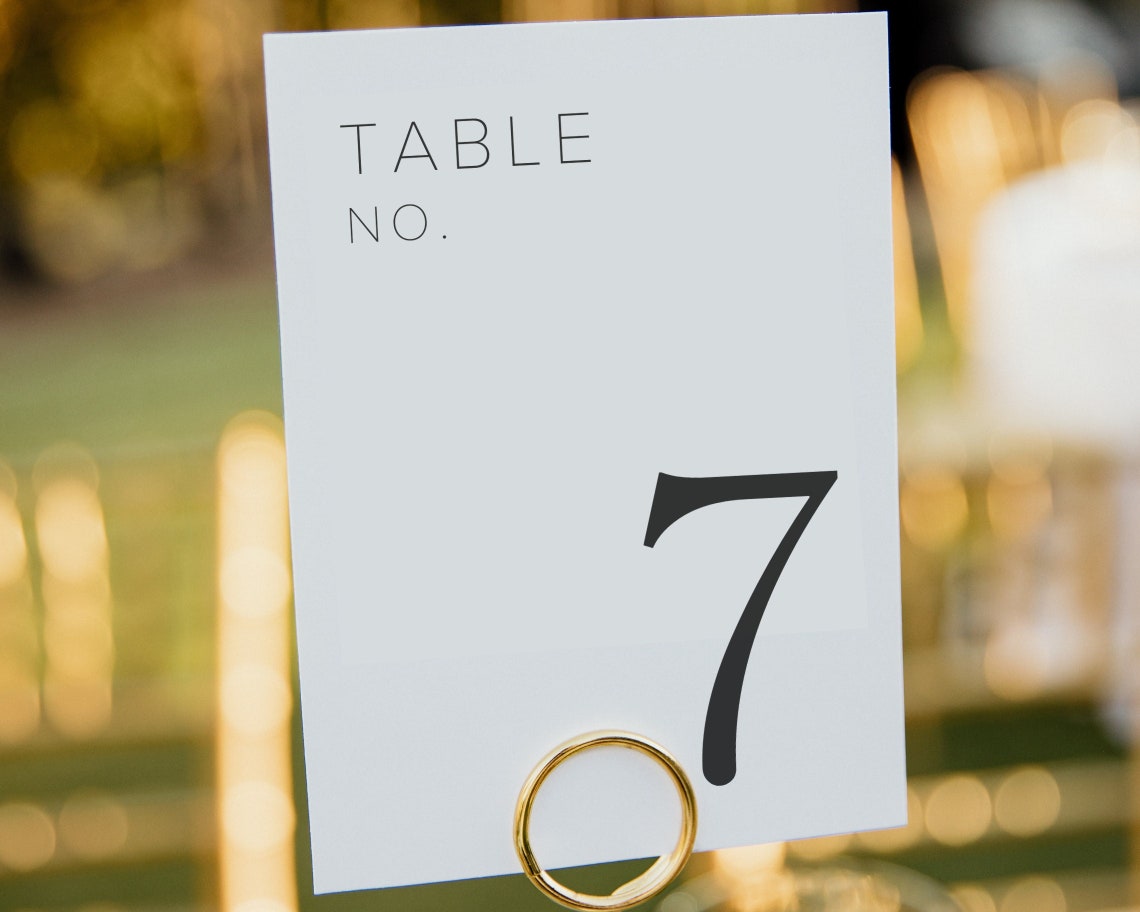 Modern Table Numbers, Printable Table Numbers, Digital Download ...