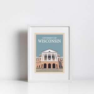 University of Wisconsin Madison Retro Vintage Poster, Badger ...