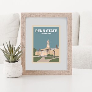Penn State University Retro Vintage Poster, Penn State Illustration Art ...