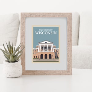 University of Wisconsin Madison Retro Vintage Poster, Badger ...