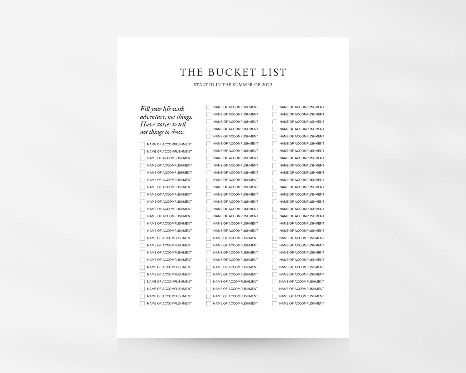 Bucket List Template Printable Bucket List Edit on Canva - Etsy