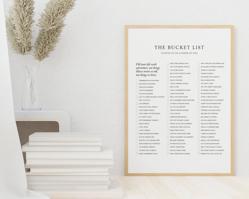 Bucket List Template Printable Bucket List Edit on Canva - Etsy