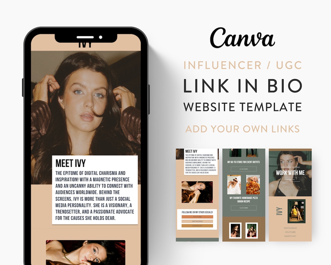 Canva Link in Bio Template for Social Media Marketing, Influencers ...