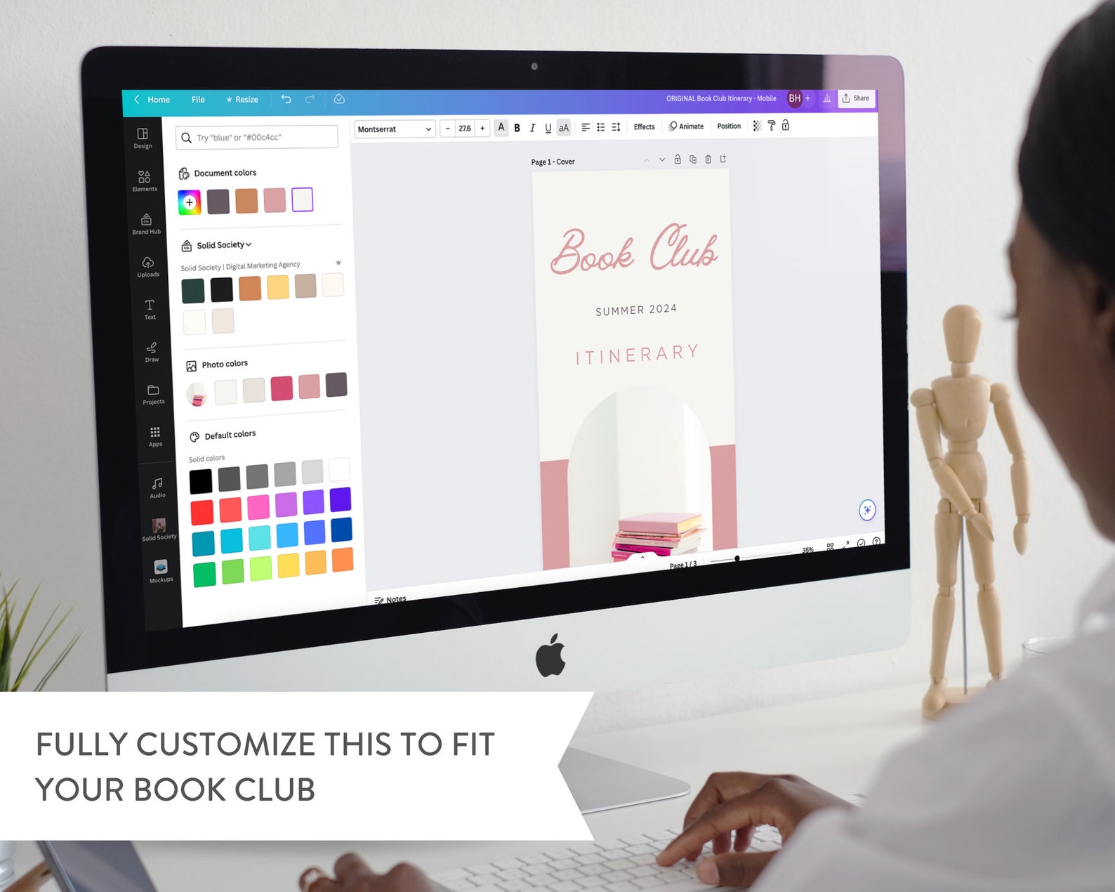 Book Club Itinerary Template, Editable on Canva, Printable Editable ...