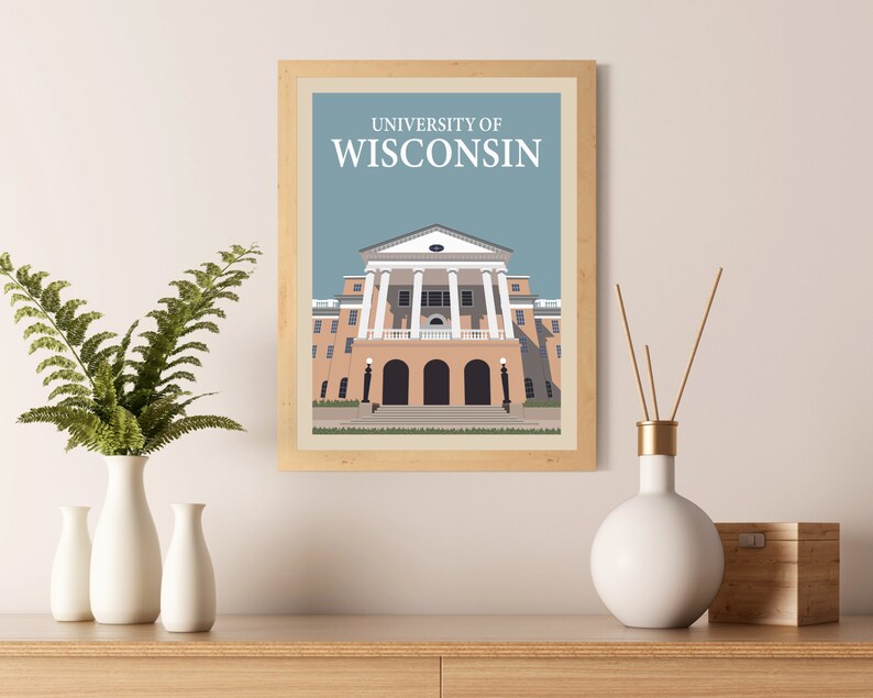 University of Wisconsin Madison Retro Vintage Poster, Badger ...