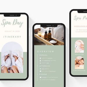Spa Day Itinerary Template, Editable on Canva, Printable Editable ...