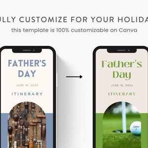 Father's Day Itinerary Template, Editable on Canva, Printable Editable ...