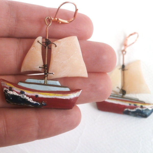 Boat Earrings - Etsy
