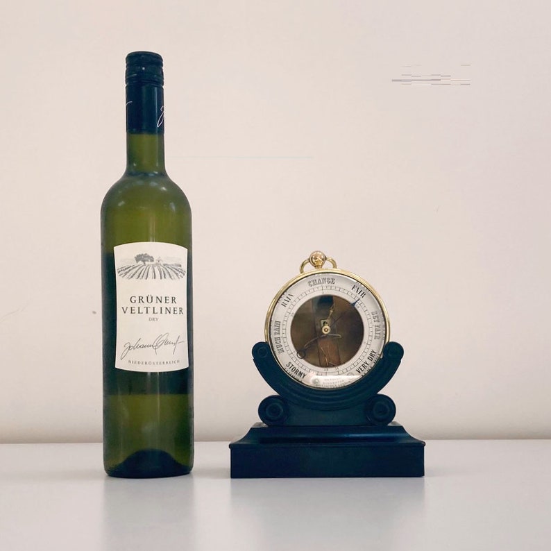 Small Bourdon Aneroid Desk Barometer on Ebonised Stand for Pillischer ...