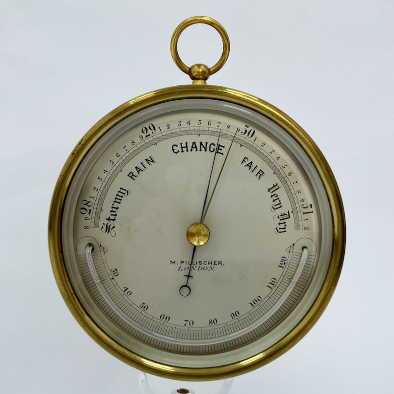 Mid Victorian Aneroid Barometer by M Pillischer of Bond Street, London ...