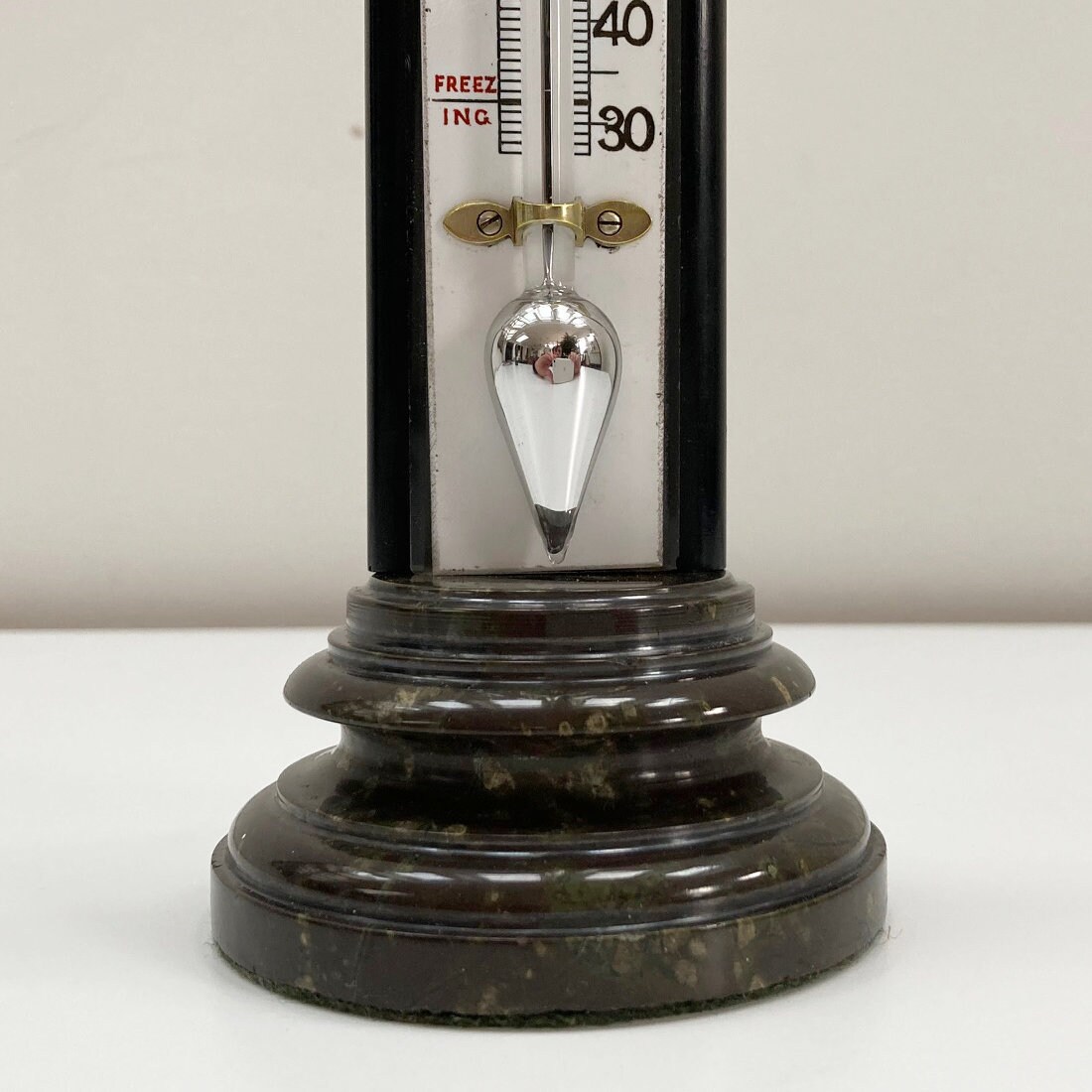 Large Victorian Desk Thermometer on Serpentine Base by Negretti ...