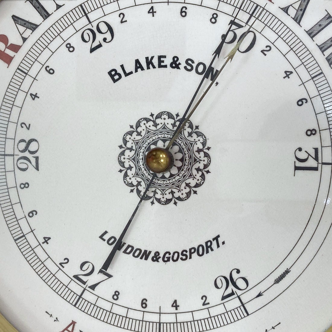 Large Victorian Aneroid Barometer by Blake and Son of London and ...