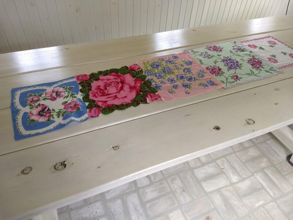 Vintage Handkerchief Table Runner Dresser Scarf Shawl - Etsy