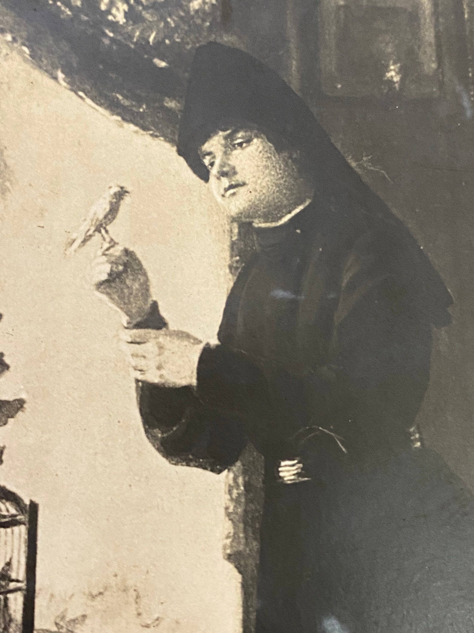 Antique Photo Postcard Nun With a Bird Tsarist Russia - Etsy