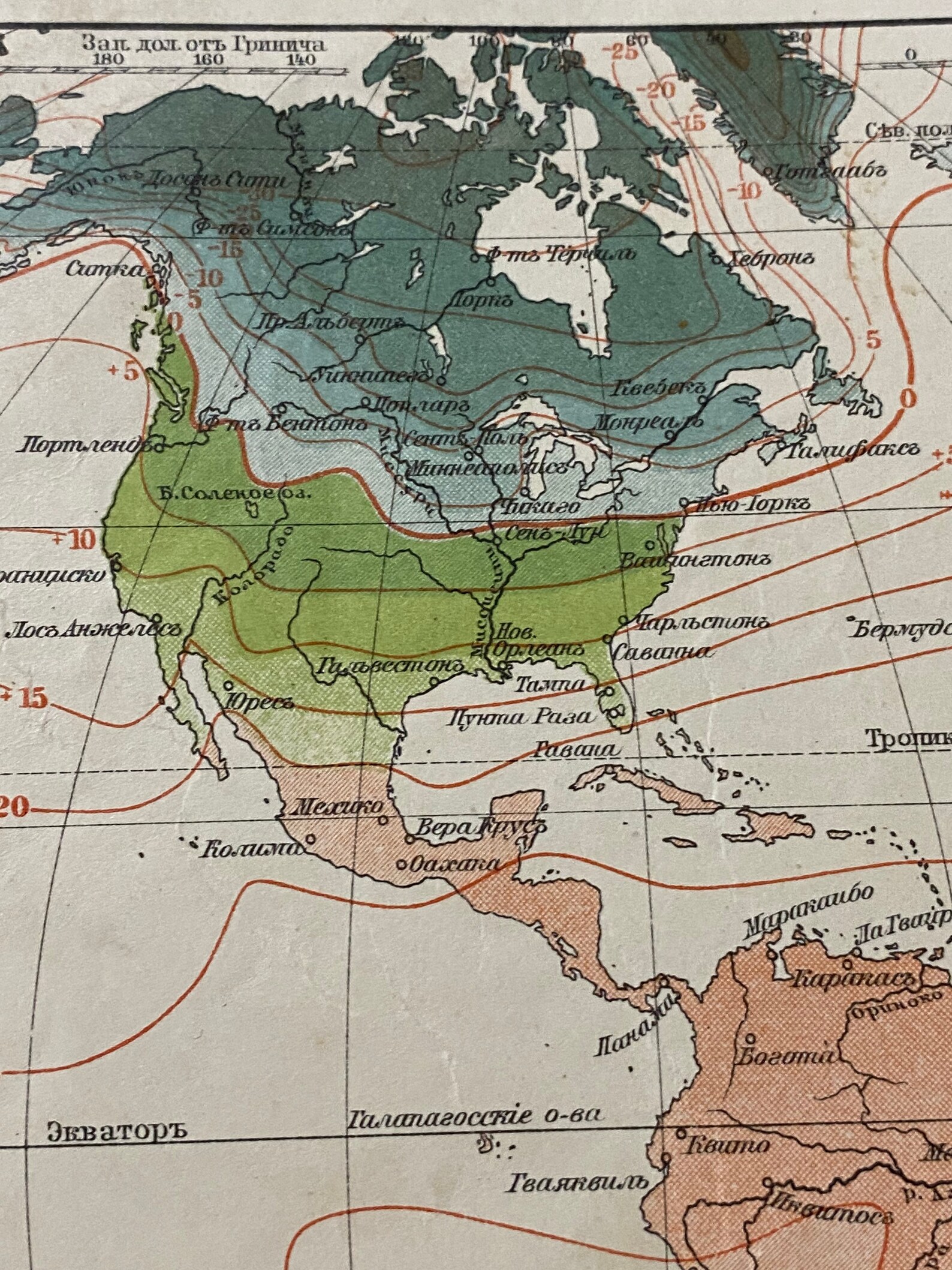 Vintage Map of Isobars and Isotherms of America 1900s - Etsy