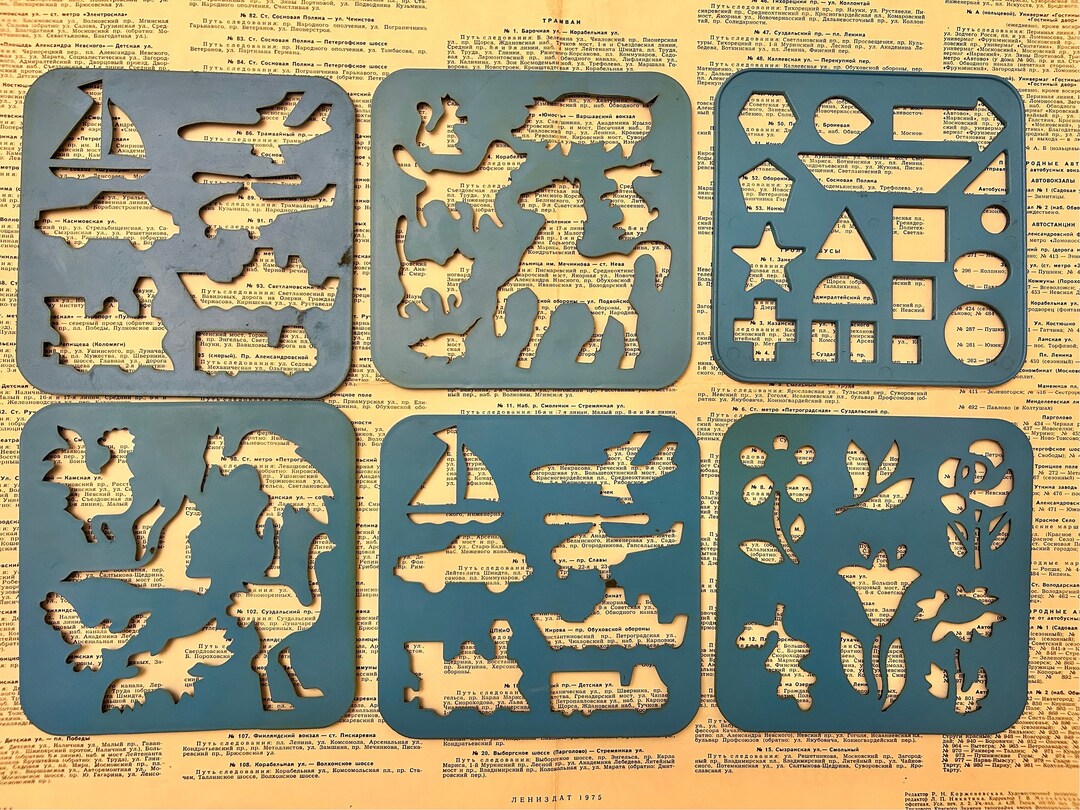 Vintage Soviet Stencils, Animals, Geometry, Transport - Etsy Australia