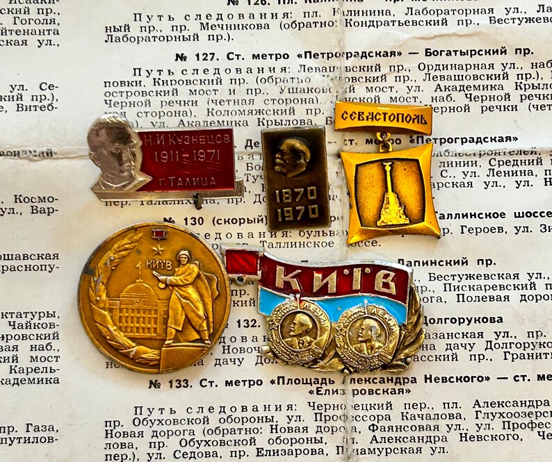 Vintage Soviet Communist Pin Badges, USSR Lenin, 1970s - Etsy