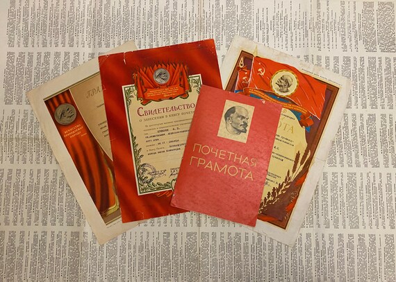 Communist Certificate of Honor Soviet Era Communist Award | Etsy