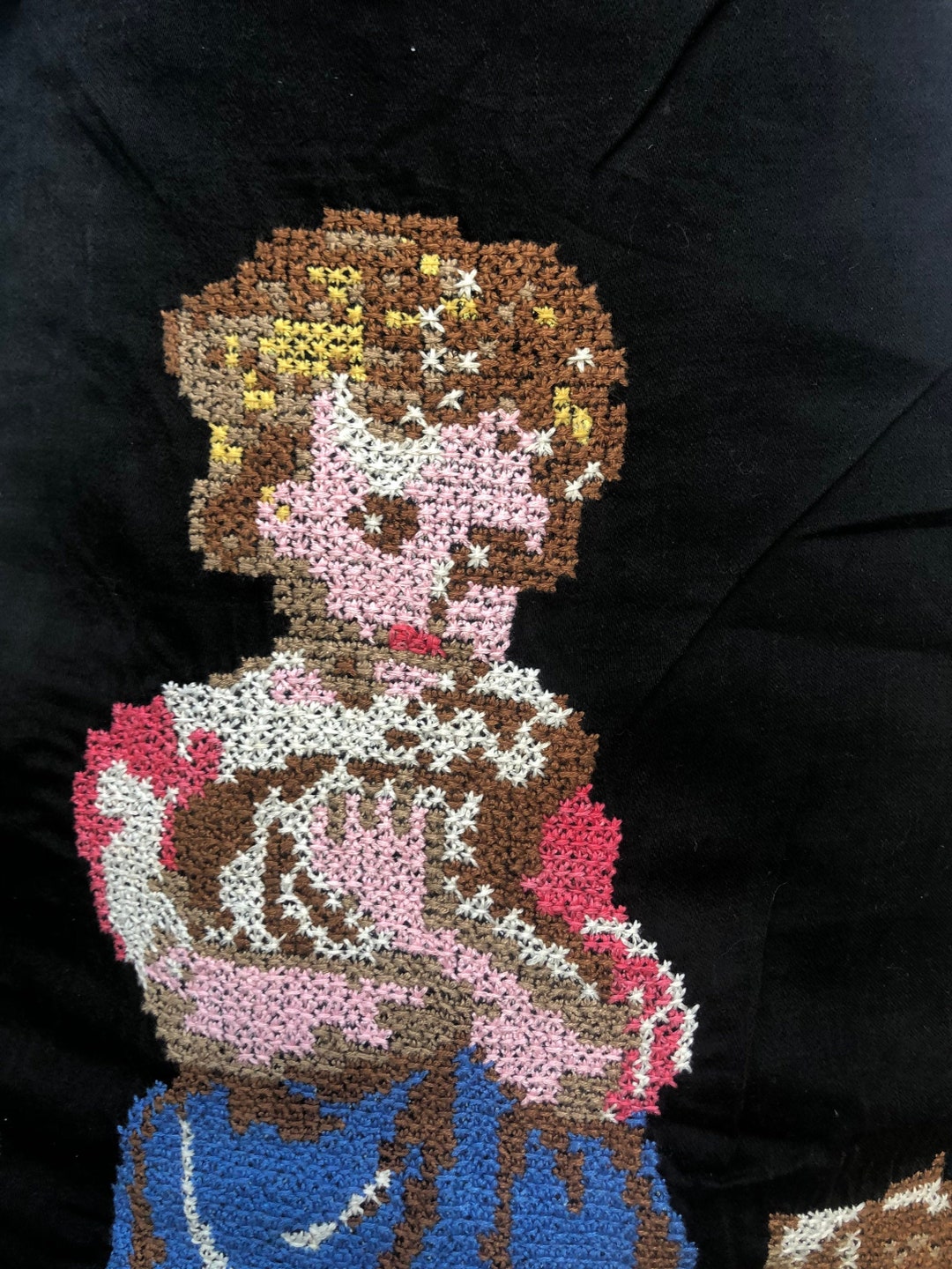 Vintage 1960s Embroidered Homespun Wall Hanging: Boy and Dog - Etsy