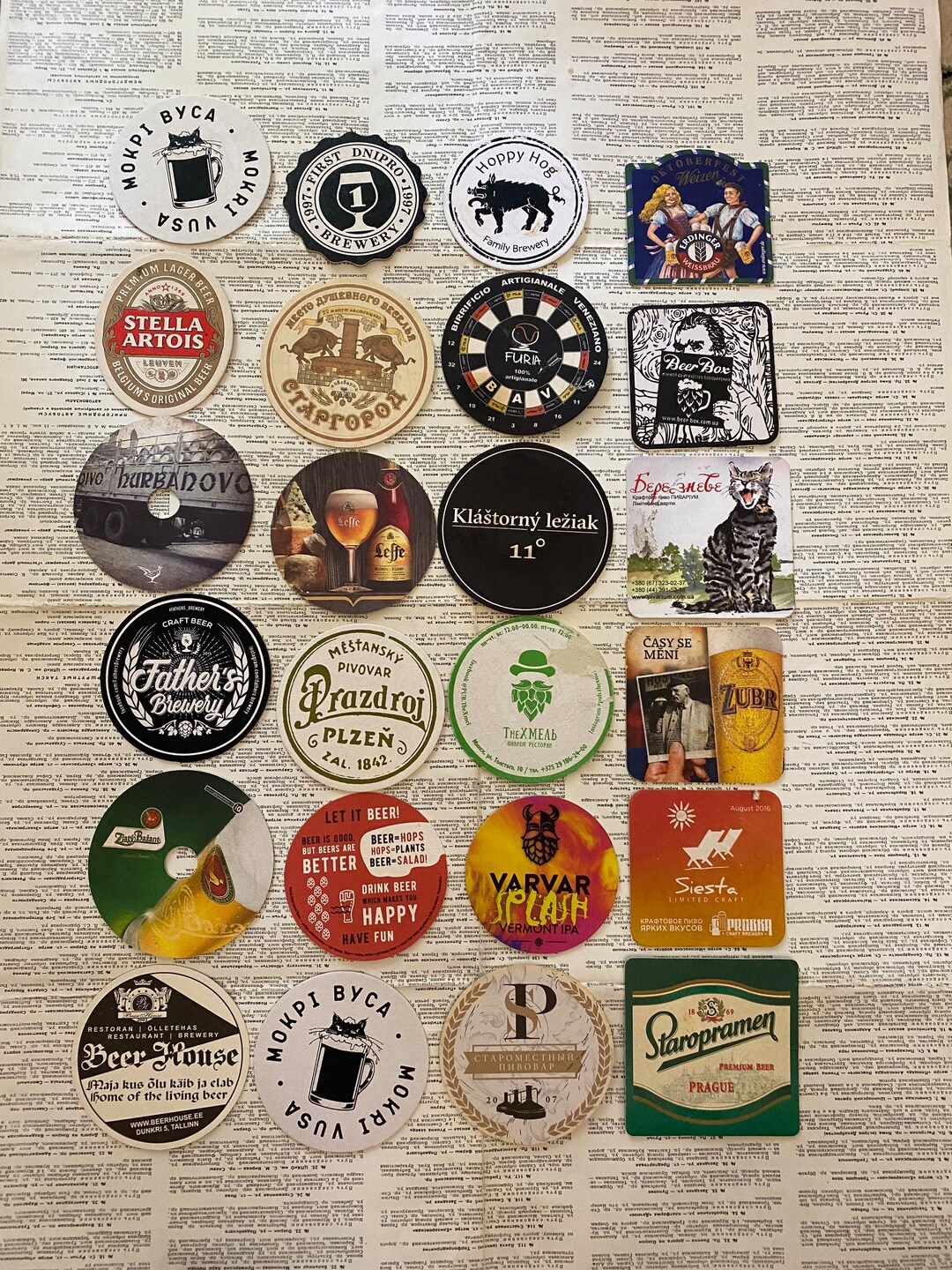 Vintage Ukrainian Beer Coaster Collection, Cardboard Pub Memorabilia - Etsy