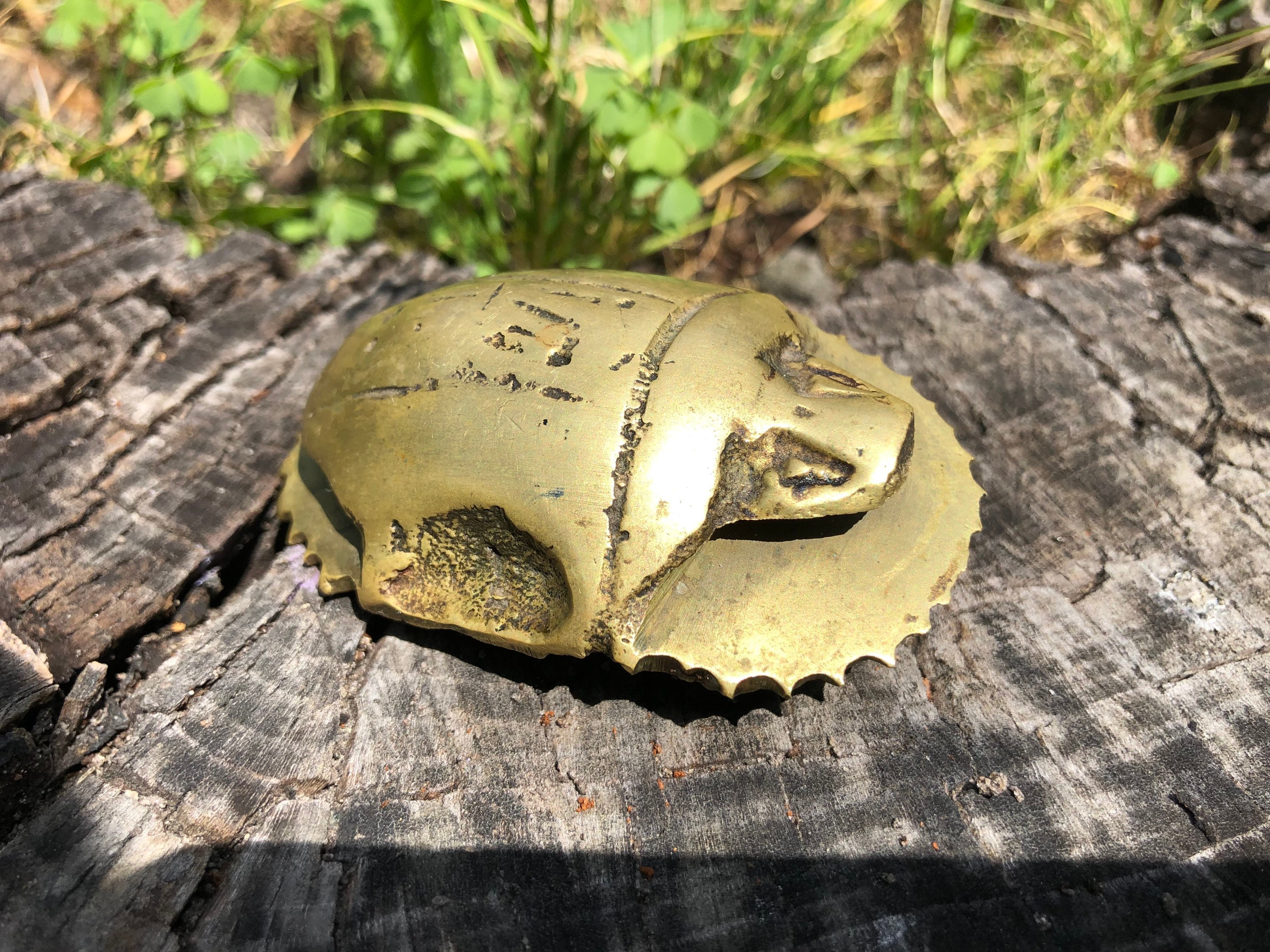 Scarab metal bug brass emblem bug | Etsy