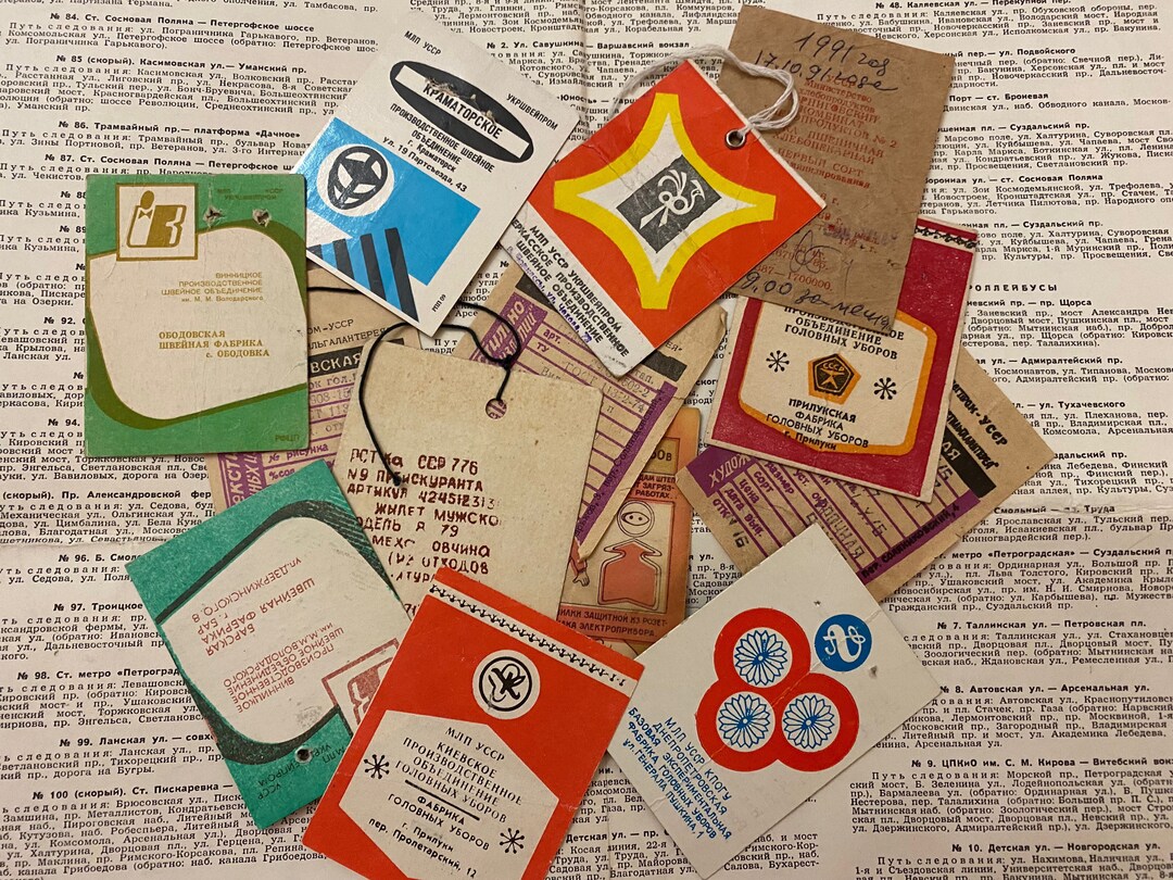Soviet Nostalgic Set of Different Labels From Clothes, Labels of the ...