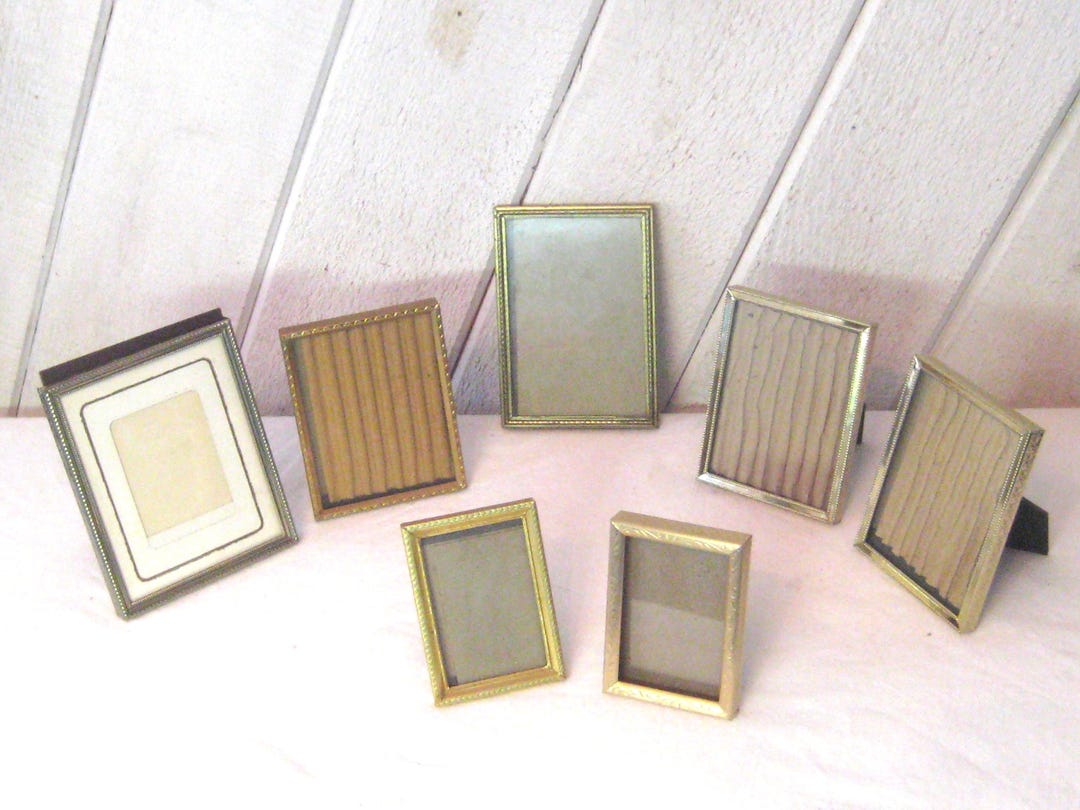 Vintage Brass Picture Frames, Table Top Wall Frames, 4 X 6", 3 X 4", 3 ...