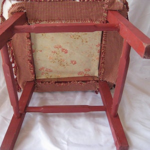 Red Foot Stool With Red Roses and Fringe, Upholstered Stool, Vintage ...