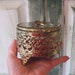 Small Round Glass Brass Metal Box Hinged Lid Ornate Filigree - Etsy