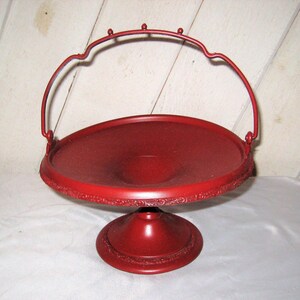 Barn Red Serving Platter With Handle, Decorative, Antique Raised Cookie ...