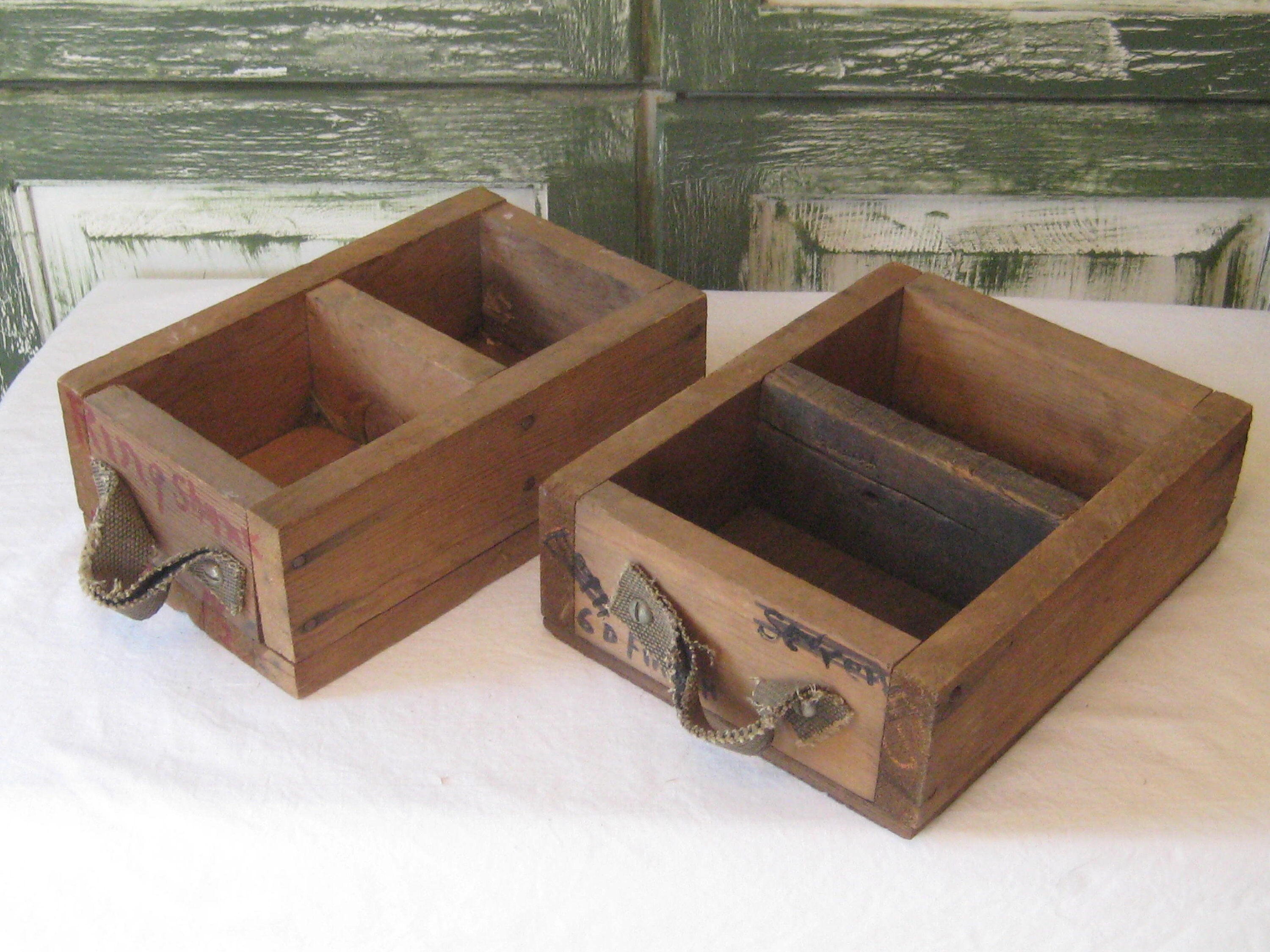 Antique Divided Wood Compartment Box Canvas Handle Tool Nail - Etsy Denmark