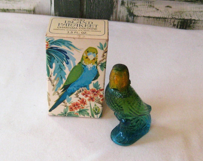 Parrot Bird Perfume Bottle With Original Box, Avon Island Parakeet ...
