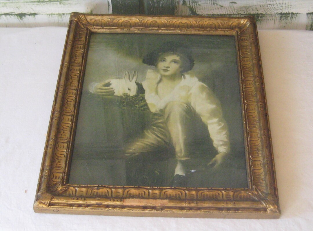 Boy and Rabbit Print, Sir Henry Raeburn, Antique Framed Picture Wall ...