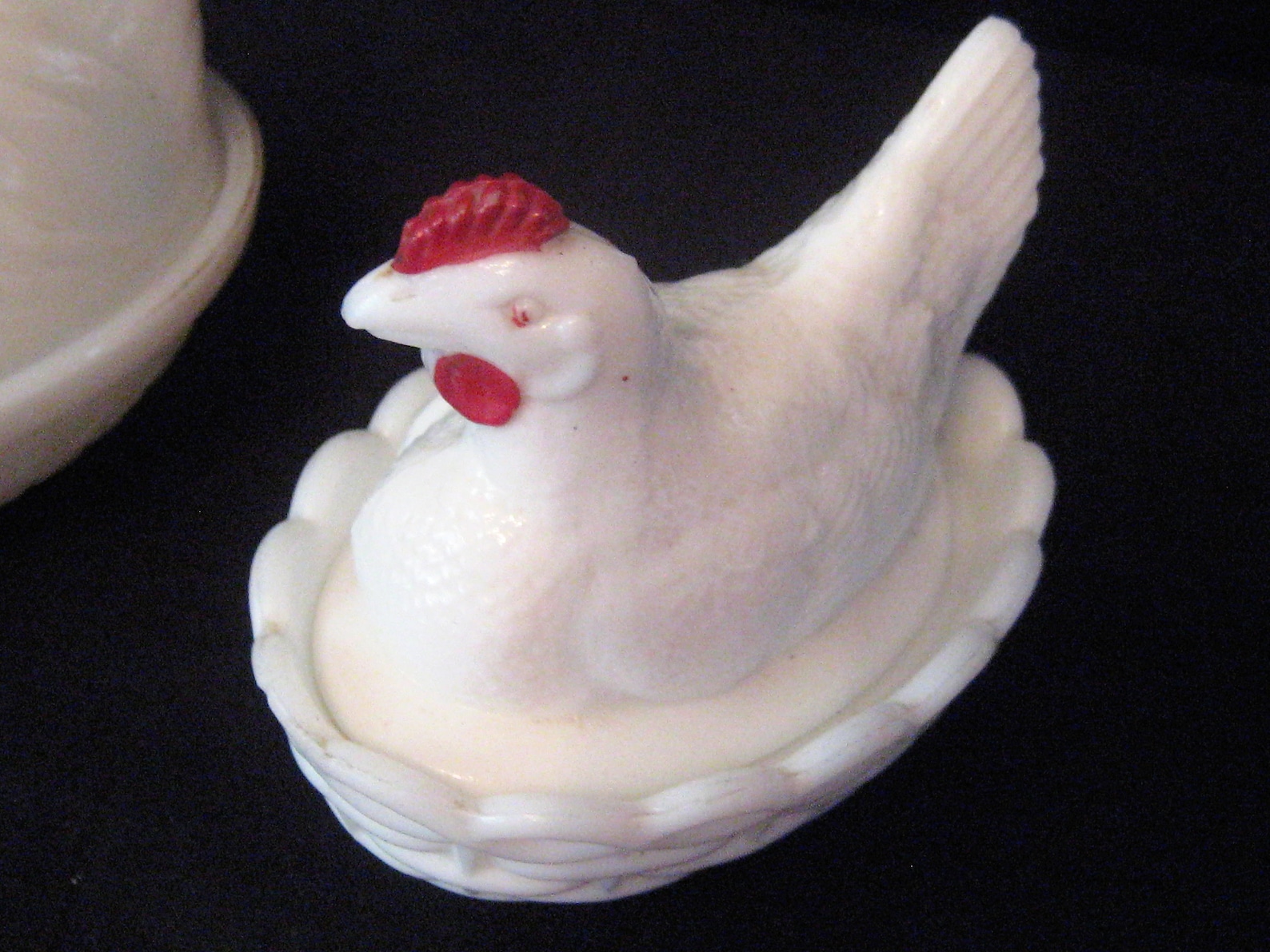 Milk Glass Hen on Nest White Ceramic Lidded Chicken Bowl Mid - Etsy