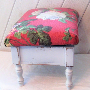 Vintage Wood Upholstered Foot Stool, Storage Compartment Stool ...