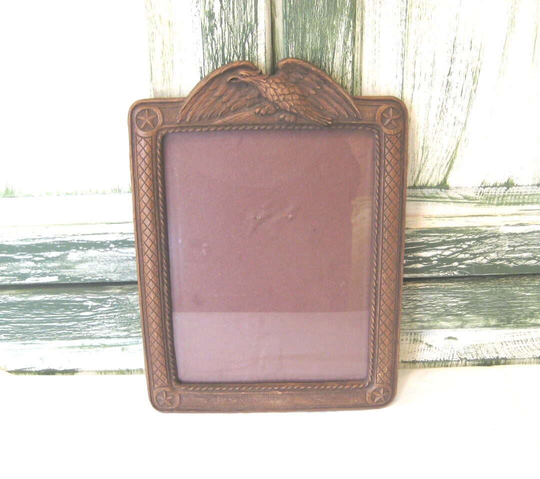 Antique Heavy Resin Table Top Picture Frame, 7 X 9", Faux Brown Wood ...