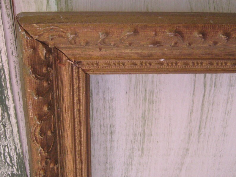 Antique Wood Picture Frame White Wooden Frame Carved Wood | Etsy