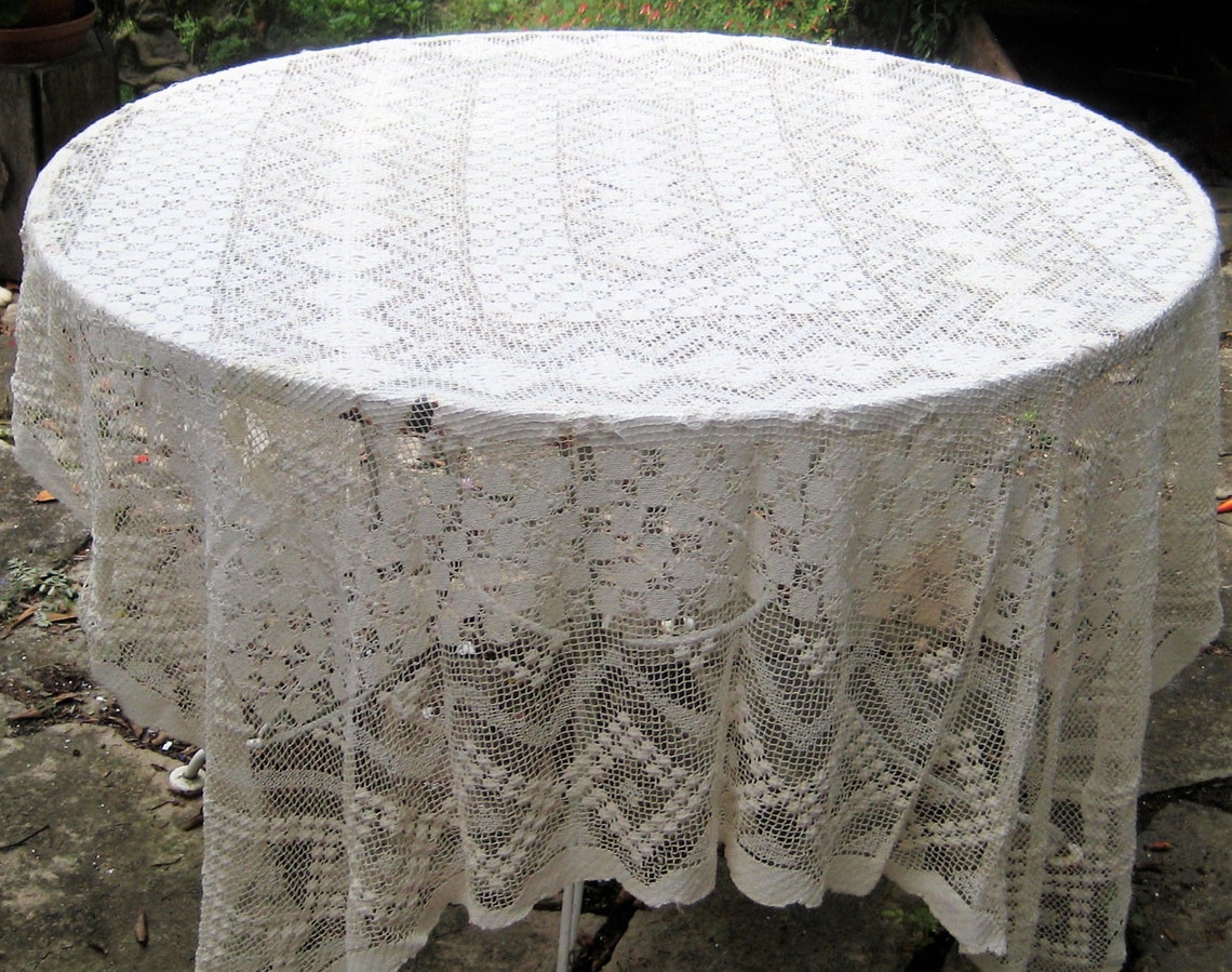 Ivory Lace Tablecloth Large Rectangle Tablecloth Cotton 4 - Etsy