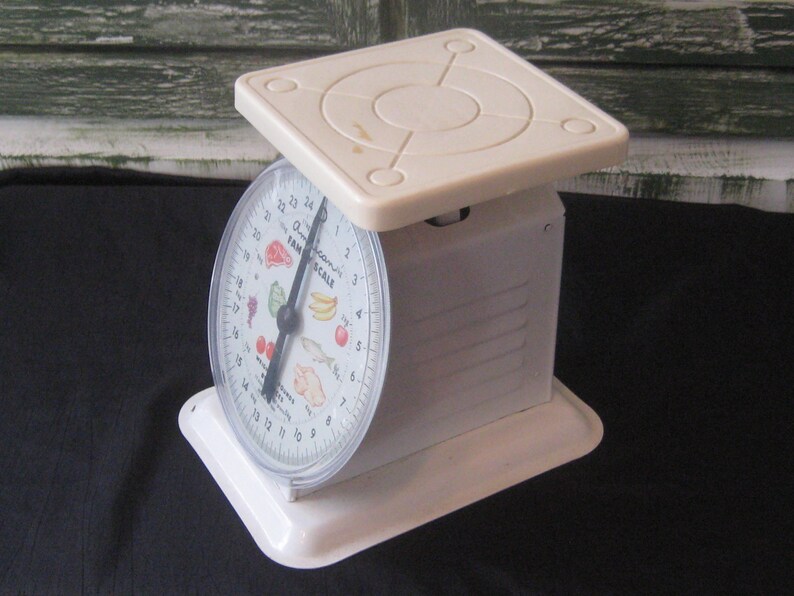 Vintage White Food Scale MCM Metal Kitchen Scale American - Etsy