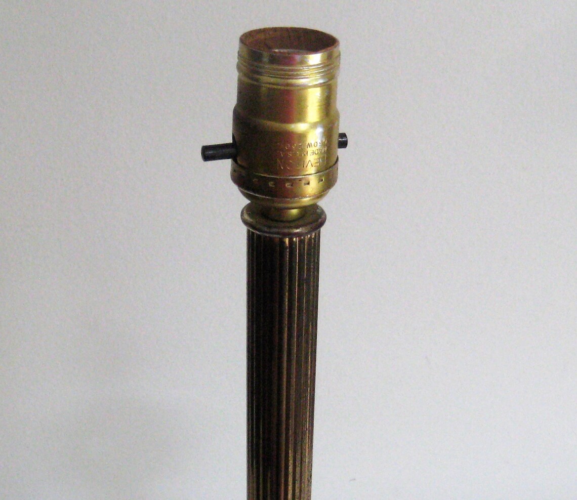 Heavy Marble Base Table Lamp Tall Metal Brass Lamp Glass Cut - Etsy