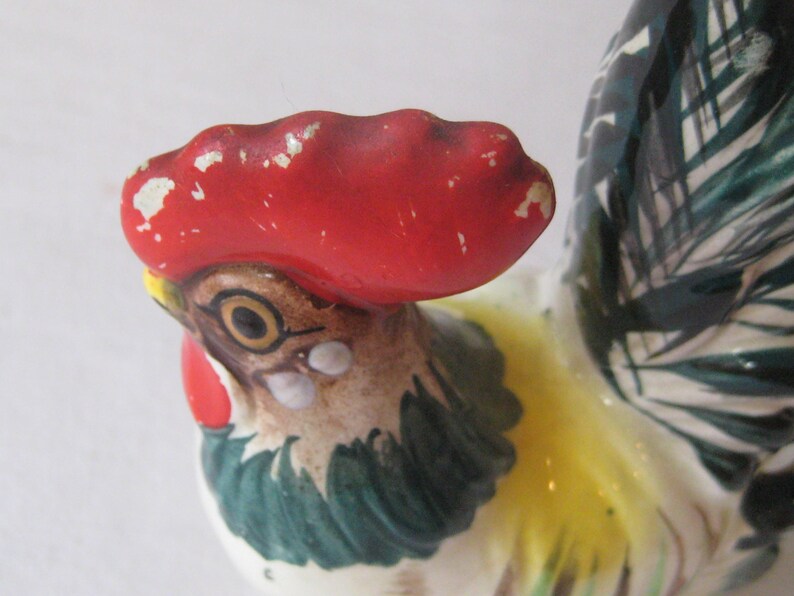 Pair of Rooster Statues Colorful Rooster Figurines Rustic | Etsy