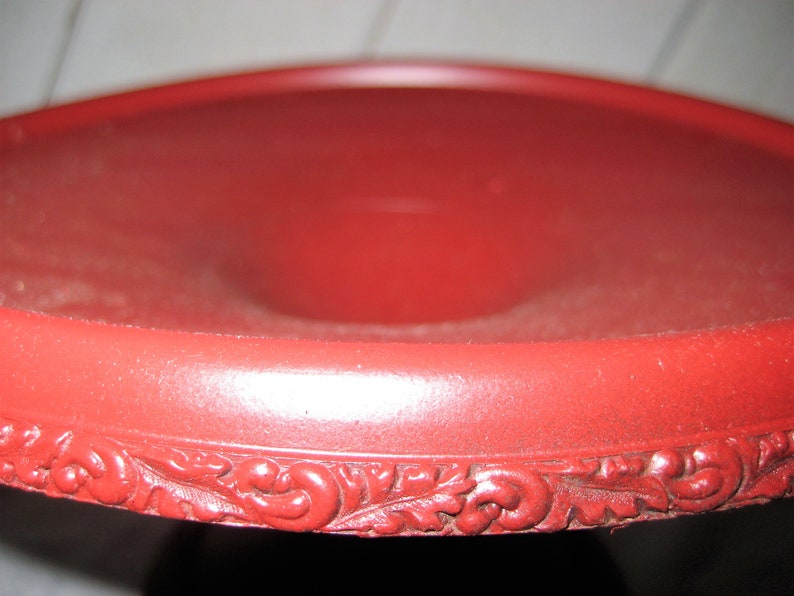 Barn Red Serving Platter With Handle, Decorative, Antique Raised Cookie ...