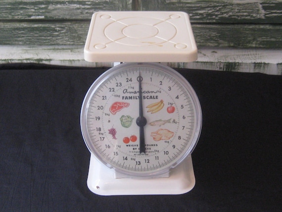 Vintage White Food Scale MCM Metal Kitchen Scale American | Etsy