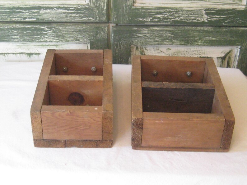 Antique Divided Wood Compartment Box Canvas Handle Tool Nail - Etsy